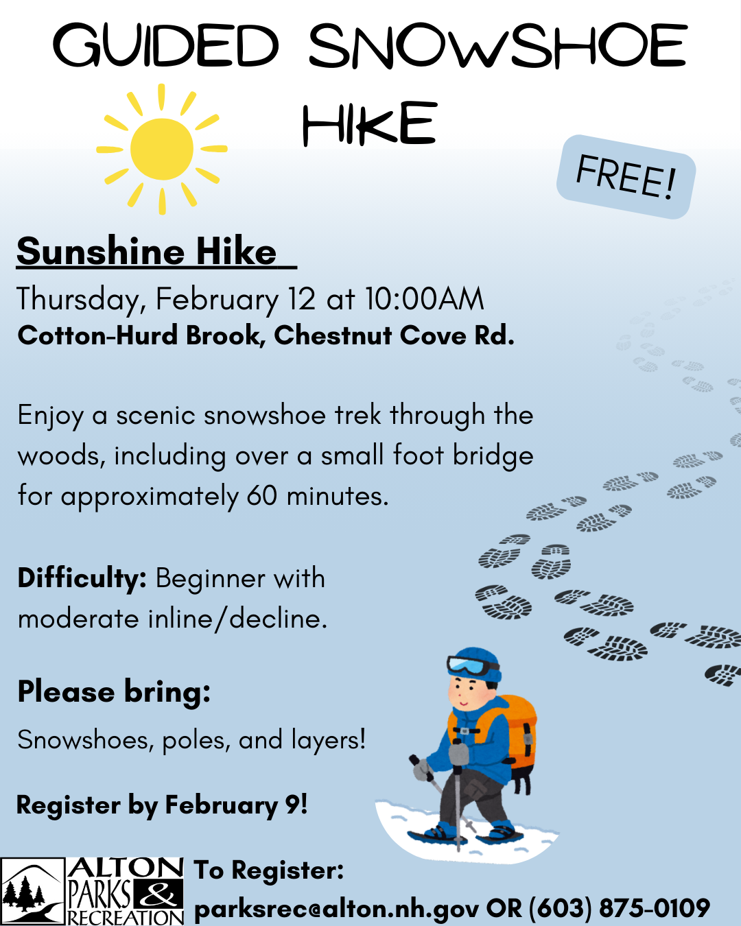Guided Snowshoe Hike - Town of Alton, NH